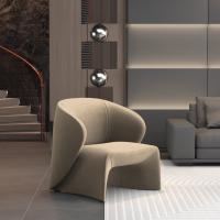 China Fabric White Velvet Modern Comfortable Lounge Accent Chair Recliner Armchair Sofa Hotel Apartment Casual Living Room for sale