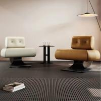 China Arm Chair Modern Metal Legs Leather Cushion Lounge Chair and Ottoman Stylish Furniture for Living Room for sale