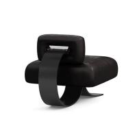 China Arm Chair Modern Metal Legs Leather Cushion Lounge Chair and Ottoman Stylish Furniture for Living Room for sale