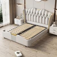 China Soft Bed Italian Modern Upholstered Luxury Bed Frame Super King Size Bed Double Designs MOYI Set Furniture Bedroom Furniture for sale