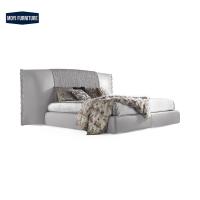 China Soft Bed Modern Upholstered Frame King Bed Luxury Italian Leather Queen Size MOYI Italian 2023 Collection for sale