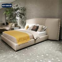 China Soft Bed Modern Upholstered Frame King Bed Luxury Italian Leather Queen Size MOYI Italian 2023 Collection for sale