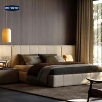 China Metal Frame Soft Bed Luxury Home Furniture Italian Design Villa Master Bedroom Furniture Leather King Size Bed for sale