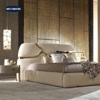 China Oak Bed Room Collection MOYI Italian Light Luxury Leather Double Bed Frame Modern King Queen Size Bed for sale