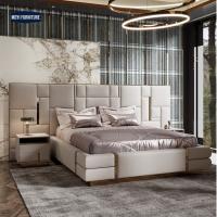 China Mail Packing Soft Bed Luxe Leather Back Super Kingsize Frame Leather Bed 1.8 m Double Sample Design Bedroom Suite Set Furniture King Size Bed for sale