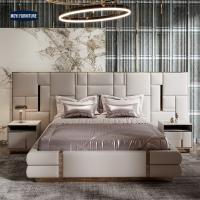 China Mail Packing Soft Bed Luxe Leather Back Super Kingsize Frame Leather Bed 1.8 m Double Sample Design Bedroom Suite Set Furniture King Size Bed for sale