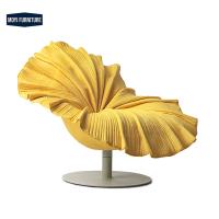 China Metal Legs Accent Style MOYI Modern Lounge Chair Velvet Fabric Petal Swivel Chair Living Room Bedroom Furniture for sale