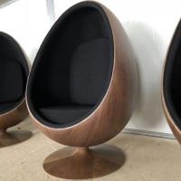 China Living Room Chair Walnut Veneer Fiberglass Pointed Ball Oval Egg Shell Type Lounge Chair Space Capsule Bubble Seat for sale