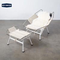 China Custom Leisure Chair Handwoven  Rope Nordic Minimalist Lounge Chair Modern Furniture Living Room Balcony Recliner for sale
