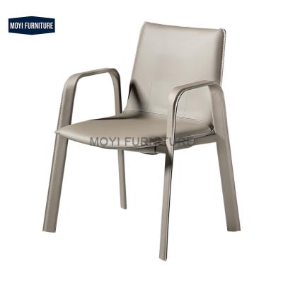 China Dining Room Furniture Modern Italian Minimalist Saddle Leather Chair Ideal Home Bar Commercial Hotel Coffee Shops Milk Tea Shops for sale