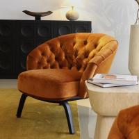 China Mail Packing Modern Leather Lounge Chair with Solid Wood Leg and Chesterfield Back Accent Armrest Living Room Sofa Chair for sale