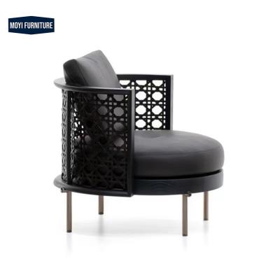 China Synthetic Leather High End MOYI Italian Designer Single Sofa Modern Nordic Living Room Lounge Chair for sale