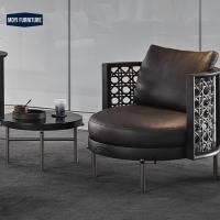 China Synthetic Leather High End MOYI Italian Designer Single Sofa Modern Nordic Living Room Lounge Chair for sale