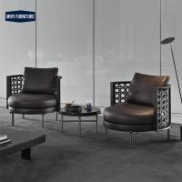 China Synthetic Leather High End MOYI Italian Designer Single Sofa Modern Nordic Living Room Lounge Chair for sale