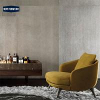 China Leisure Chair Sponge Filled Curved Backrest Upholstered Cushion Leather Sofa Chair for Apartment Villa Living Room Seating for sale