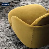 China Leisure Chair Sponge Filled Curved Backrest Upholstered Cushion Leather Sofa Chair for Apartment Villa Living Room Seating for sale