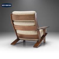 China Accent Style Sponge Filled Modern Lounge Chair Linen Fabric Solid Wood Single Chair for Living Room Hotel Leisure Seating for sale