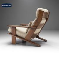 China Accent Style Sponge Filled Modern Lounge Chair Linen Fabric Solid Wood Single Chair for Living Room Hotel Leisure Seating for sale