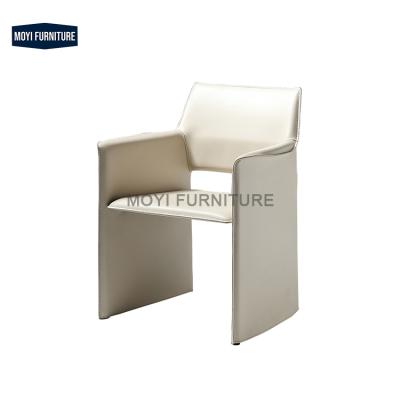 China Modern Dinner Chair Custom Nordic Leather Armchair Creative Design Relax Conference Leather Banquet Dining Armchair for sale