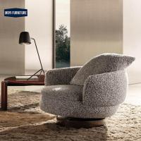 China Metal Legs Modern White Teddy Fabric Armchair Swivel Ottoman Accent Chair for Living Room Lounge Seating for sale