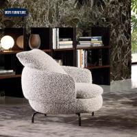 China Metal Legs Modern White Teddy Fabric Armchair Swivel Ottoman Accent Chair for Living Room Lounge Seating for sale