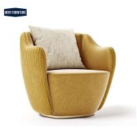 China Mail Packing Sponge Filled MOYI Light Luxury Chair Living Room Furniture Single Sofa Fabric Leisure Italian Negotiation Chair for sale