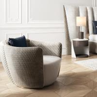 China Mail Packing Sponge Filled MOYI Light Luxury Chair Living Room Furniture Single Sofa Fabric Leisure Italian Negotiation Chair for sale