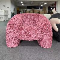 China Leisure Chair Pink Fabric Modern Armrest Love Single Sofa Chair Luxury Decorative Flower Petal Modern Living Room Chair for sale