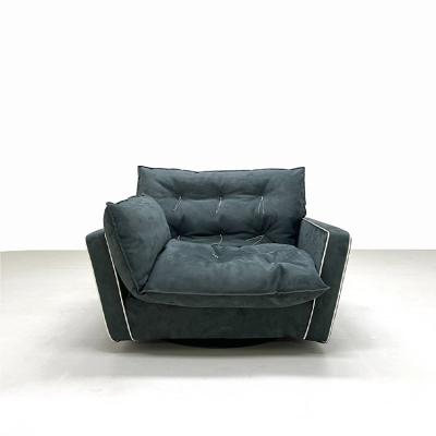 China Living Room Furniture Modern Luxury Leather Sofa Set Featuring Wood and Metal Materials Italian Design Single Chair for sale