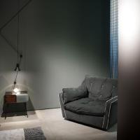 China Living Room Furniture Modern Luxury Leather Sofa Set Featuring Wood and Metal Materials Italian Design Single Chair for sale