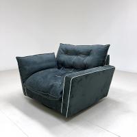 China Living Room Furniture Modern Luxury Leather Sofa Set Featuring Wood and Metal Materials Italian Design Single Chair for sale