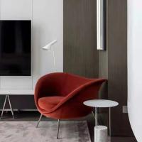 China Metal Legs MOYI Scandinavian Design Velvet Sofa Blue Leisure Chairs Modern Home Furniture Luxury Occasional Seating for sale