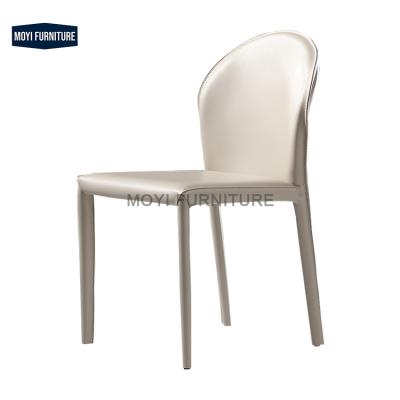 China Dining Chair Metal Legs Modern Simple Saddle Leather Carbon Steel Frame Comfortable Style for Home Restaurant Kitchen for sale