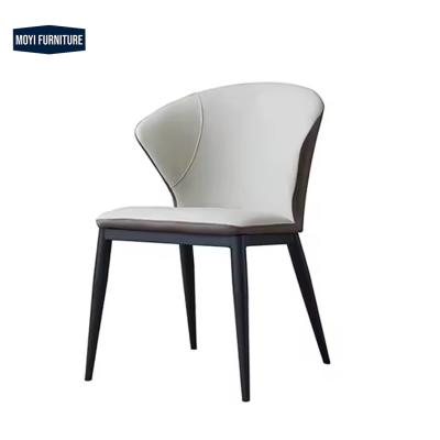 China Dining Room Furniture Comfortable Leather Chair with Fully Enclosed Backrest Stylish Design Mail Packing Y Included for sale