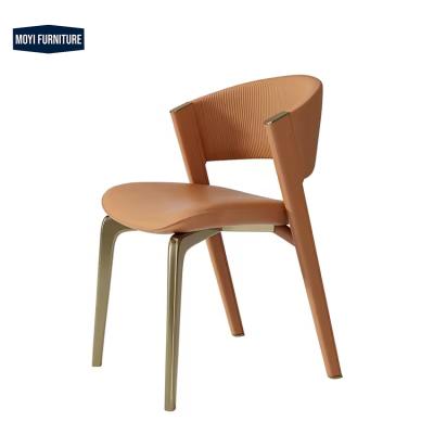 China Standard Size Luxury Dining Chair Upholstered Leather Italian Modern Legs Kitchen Restaurant Dining Room Chairs for sale