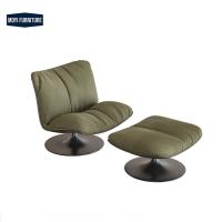 China Mail Packing Leather Minimalist Rotatable Single Sofa Chair Casual Creative Designer Living Room Contemporary Seating for sale