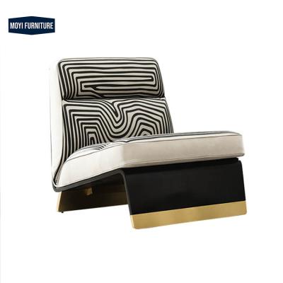 China Velvet Fabric Upholstered Single Sofa Lounge Chair Modern Living Room Furniture Minimalist Comfortable Design for sale