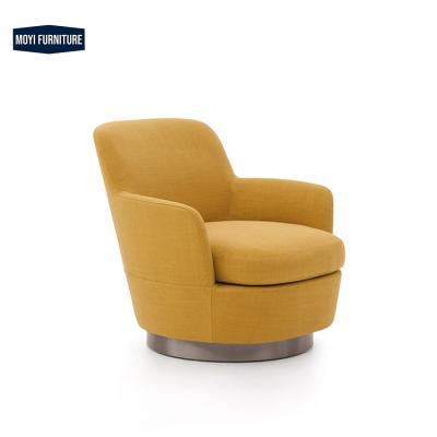China Modern Leather Wood Metal Relax Lounge Living Room Single Seater Sofa Armchair Swivel Accent Velvet Chair with Foot Rest for sale