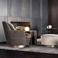 China Modern Leather Wood Metal Relax Lounge Living Room Single Seater Sofa Armchair Swivel Accent Velvet Chair with Foot Rest for sale
