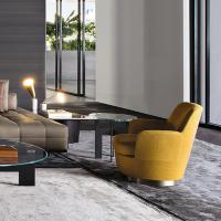 China Modern Leather Wood Metal Relax Lounge Living Room Single Seater Sofa Armchair Swivel Accent Velvet Chair with Foot Rest for sale