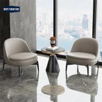 China Home Living Room Leisure Chair MOYI Modern Italy Design Arm Chair Leather Accent Sofa Chairs Waiting Room Single Accent Chair for sale