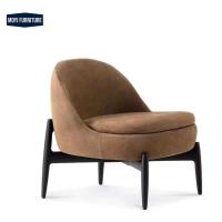 China Home Living Room Leisure Chair MOYI Modern Italy Design Arm Chair Leather Accent Sofa Chairs Waiting Room Single Accent Chair for sale
