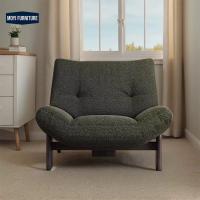 China Home Living Room Modern Scandinavian Sofa Chairs Upholstered Seat Solid Walnut Wood Leg White Lambswool Fabric Leisure for sale
