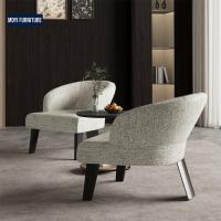 China Fabric MOYI Luxury Armchairs Metal Lounge Chairs Modern Leisure Sofa Chairs with Furry Living Room Design Mail Packing Y for sale