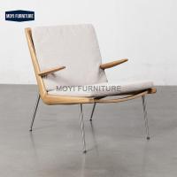 China Carpet Recommended MOYI Half House Comfortable Solid Wood Chair Luxury Leisure Single Sofa Chair Living Room Villa Style for sale