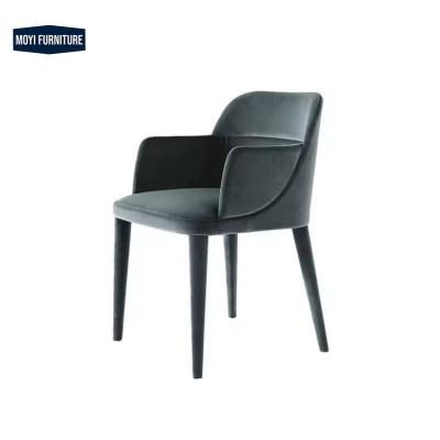 China Office Building Standard Size Upholstered Velvet Dining Chair Luxury Pu Fashionable Design High Back for sale