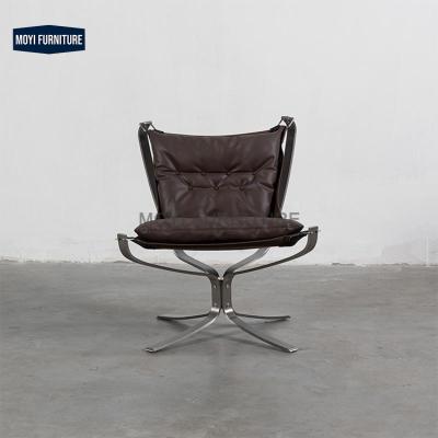 China end MOYI Traditional Vintage Hotel Furniture Lounge Chair Featuring Carbon Steel Frame and Artificial Leather for Home Villa for sale