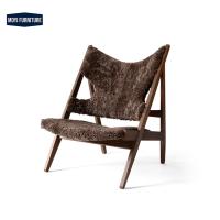 China Living Room Chair Plush Wool Upholstered Accent Chair Comfortable Modern Seating for Lounge Bedrooms for sale