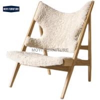 China Living Room Chair Plush Wool Upholstered Accent Chair Comfortable Modern Seating for Lounge Bedrooms for sale