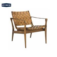 China Custom solid wood leather backrest armrest recliner accent leisure chair comfortable design for hotel and home furniture for sale